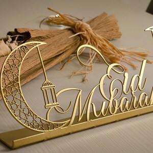 Metal Eid Mubarak Islamic Tabletop Decor, Islamic Desk Decor, Ramadan ...