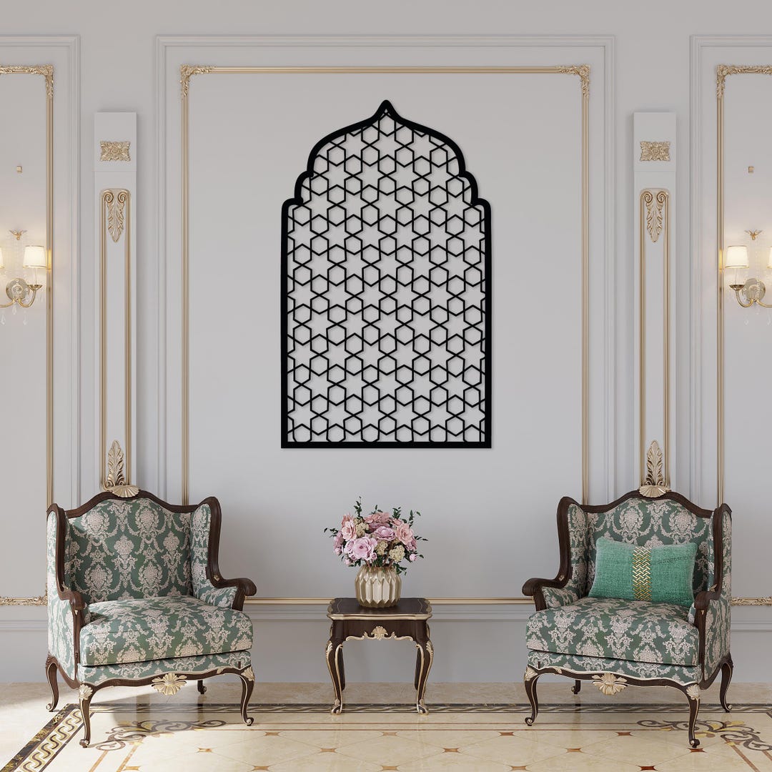 Motif Mihrab Islamic Metal Wall Art, Mehraab Ramadan Decorations ...