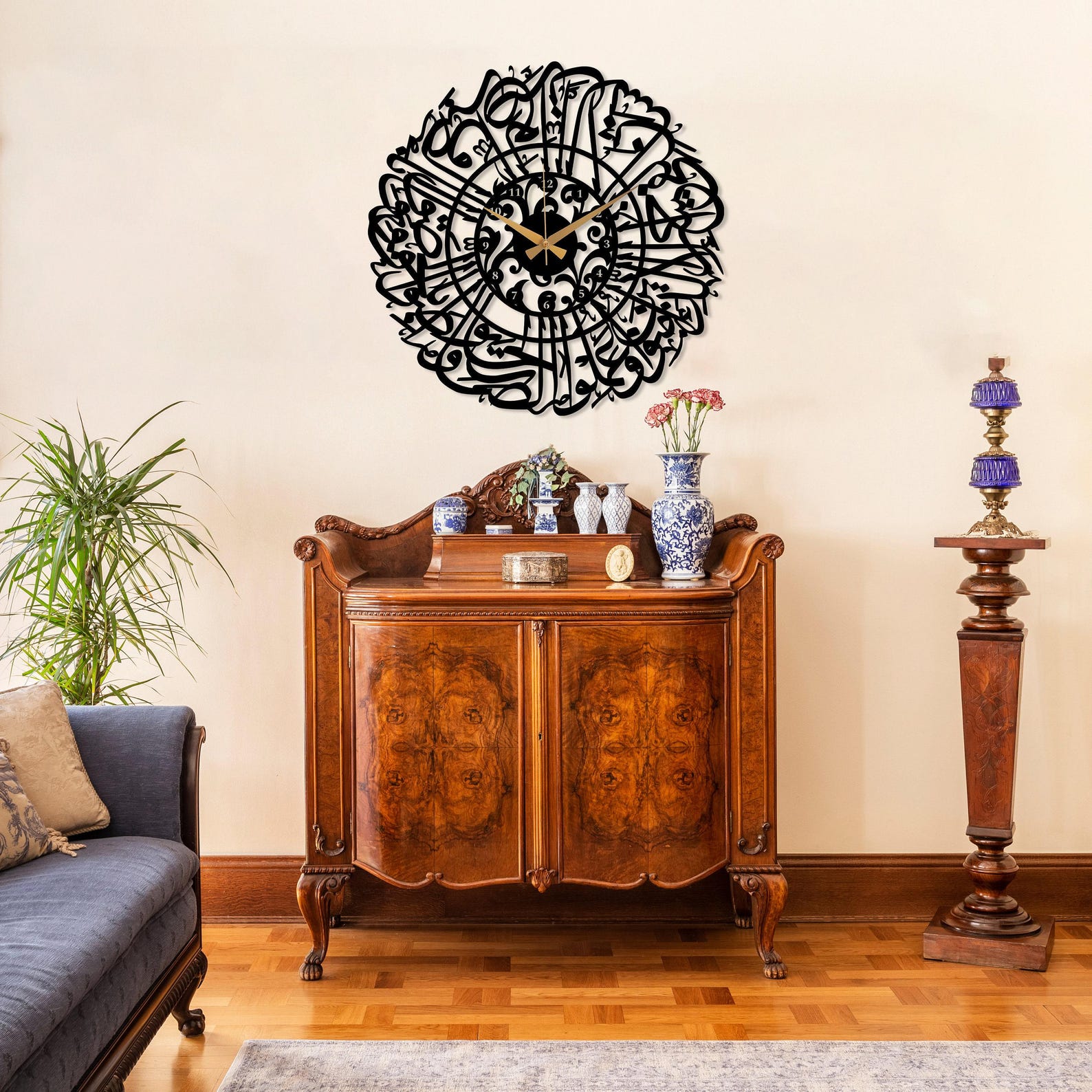 Surah Al Asr Metal Islamic Wall Clock, Oversize Silent Islamic Clock ...