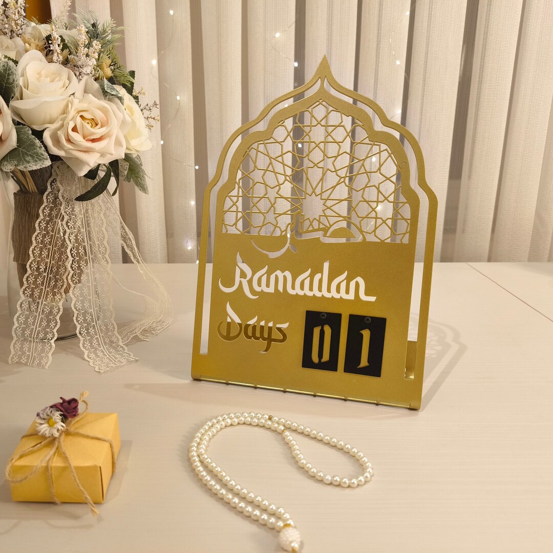 Ramadan Metal Calendar, Countdown Calendar for Ramadan, Islamic Table ...