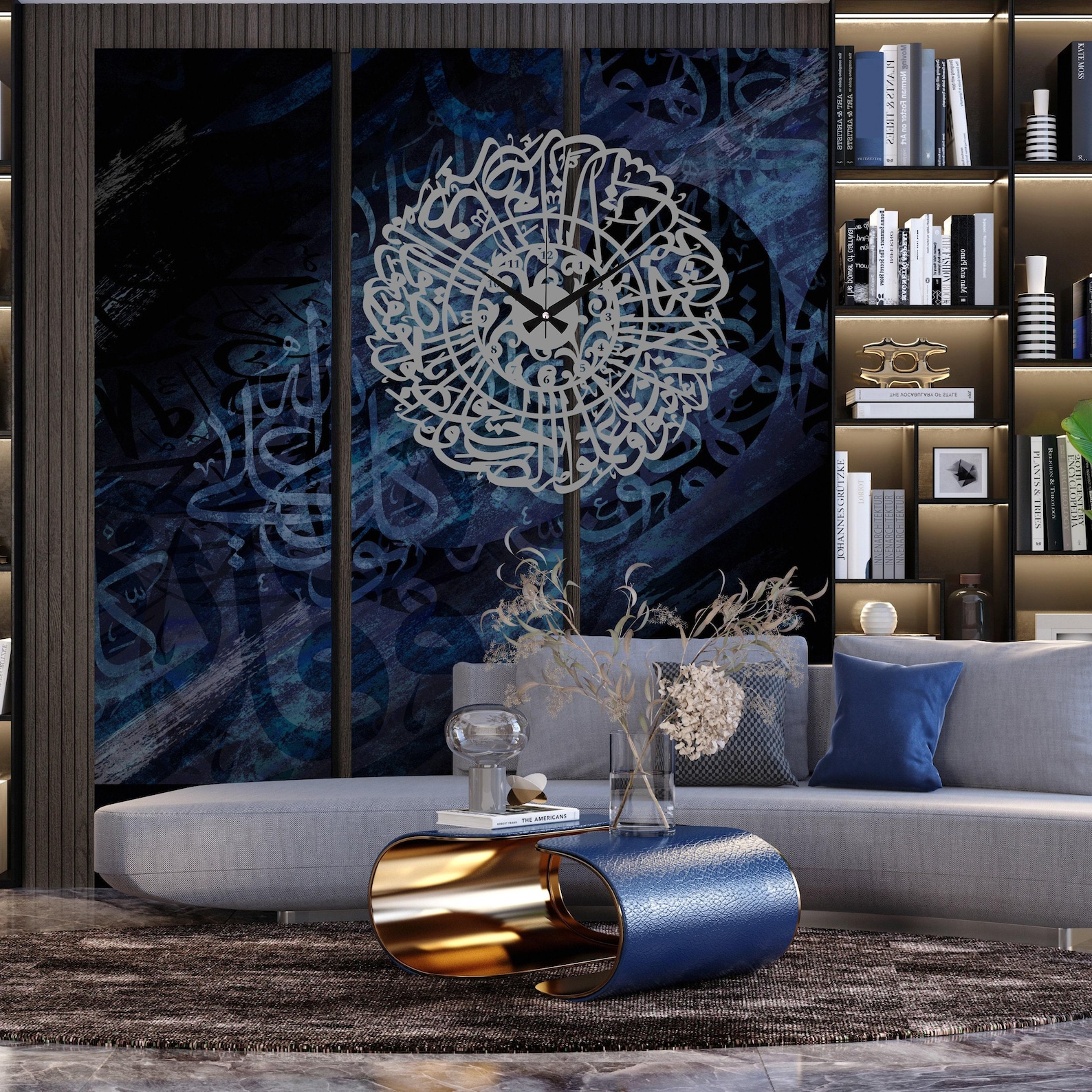 Surah Al Asr Metal Islamic Wall Clock, Oversize Silent Islamic Clock ...