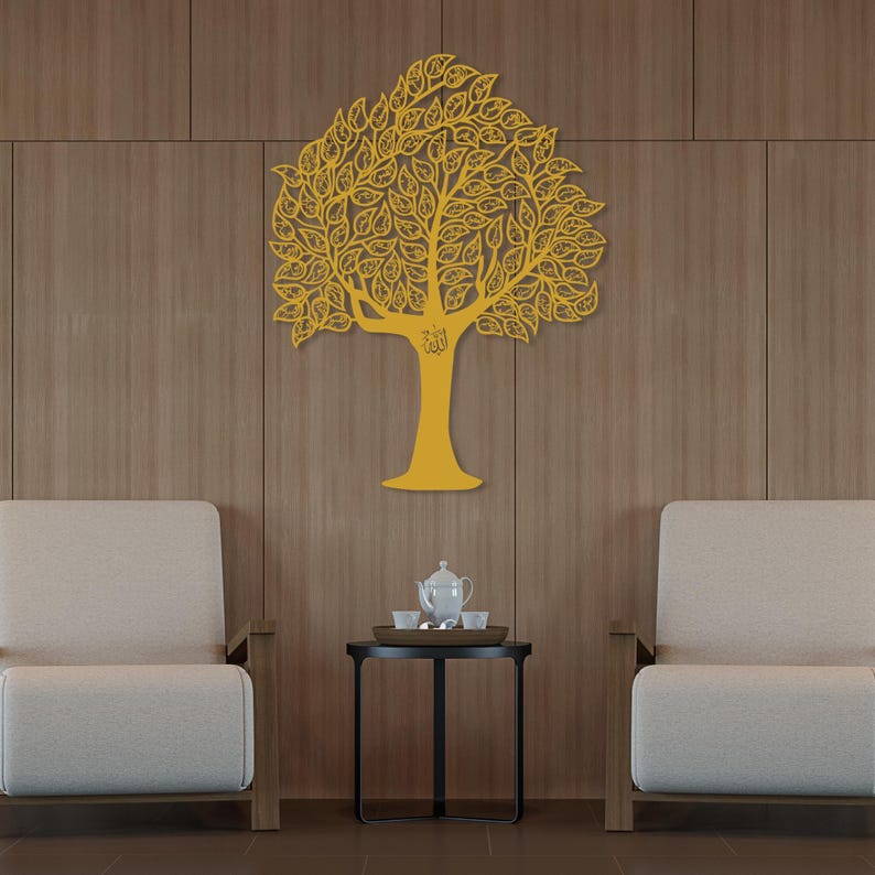 Metal Tree of 99 Names of Allah Islamic Wall Art, Tree Design Asma-ul ...