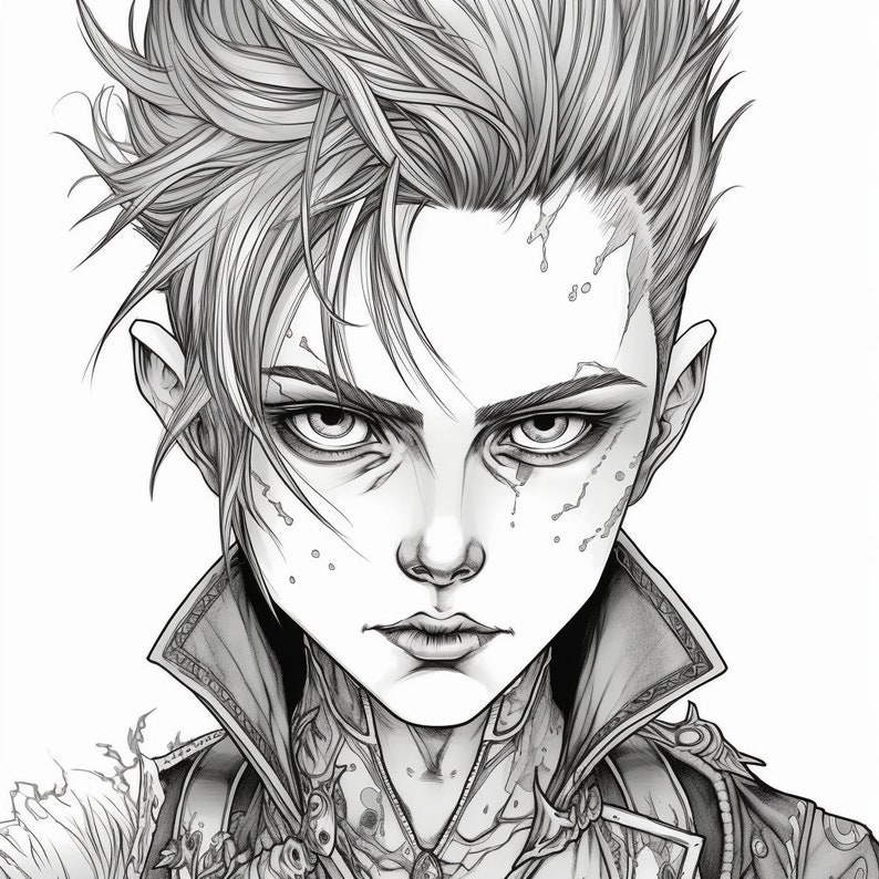 20 Gothic Boys Coloring Book Pages Printable Adult Coloring - Etsy