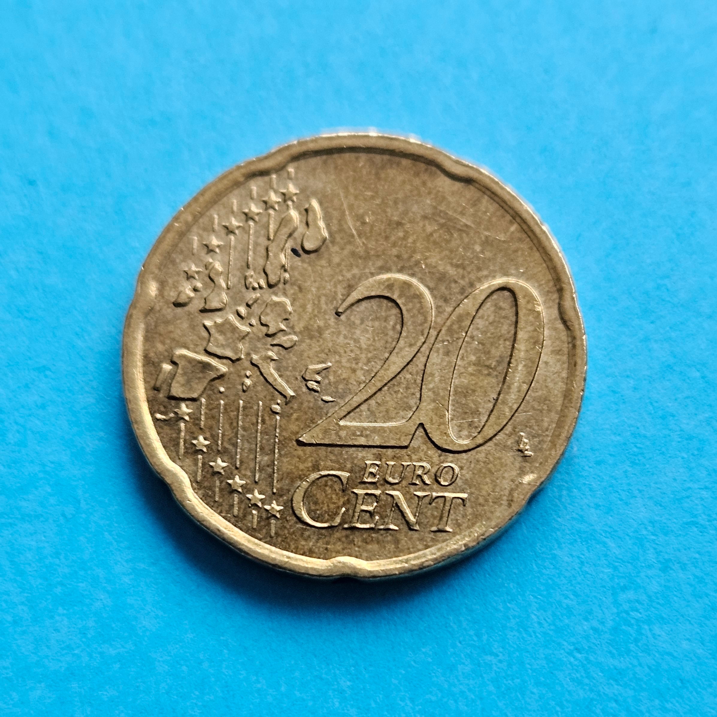 20 Euro Cent Münze - Letzeburg - Luxemburg - 2002 - selten - - Etsy.de
