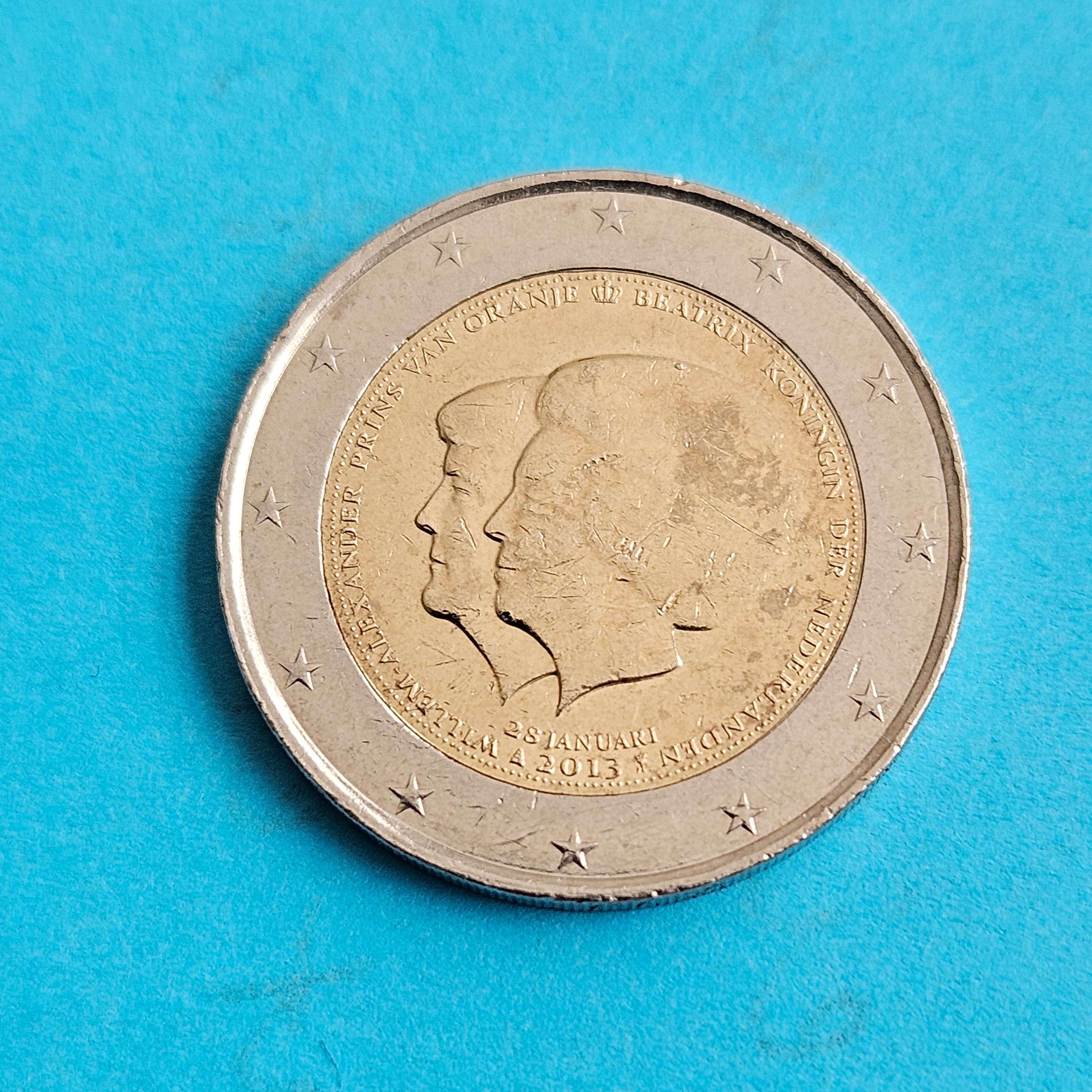 2 Euro Coin Nederlande 2013 Queen Beatrix and Prince Willem Rare - Etsy