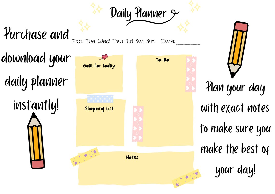 Cute Minimal Daily Plan - Etsy