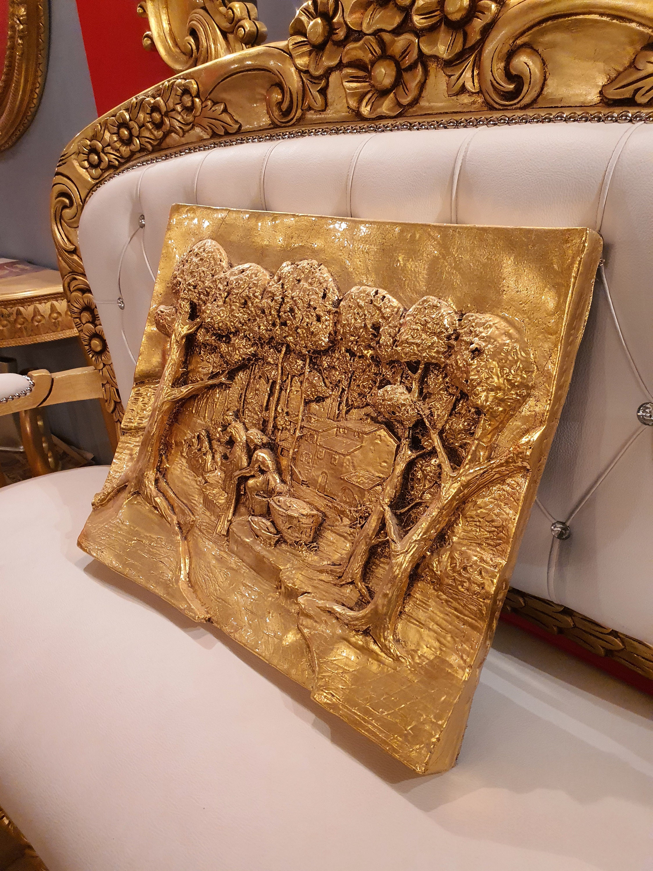 Texture Wall Art, Gold Leaf Frame, Gold Leaf Painting, Gold Leaf Wall ...