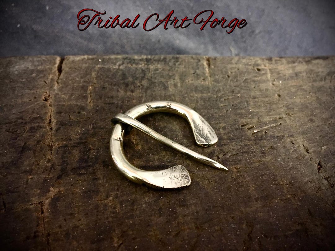 Small Forged Brass Fibula - Etsy
