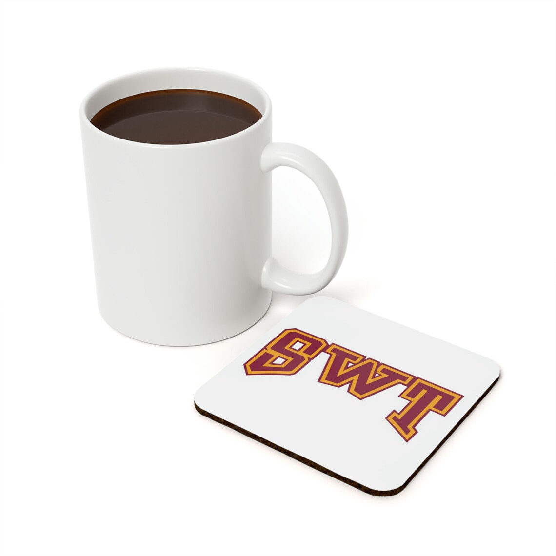 SWT Cork Backed Coaster. Texas State University - Etsy