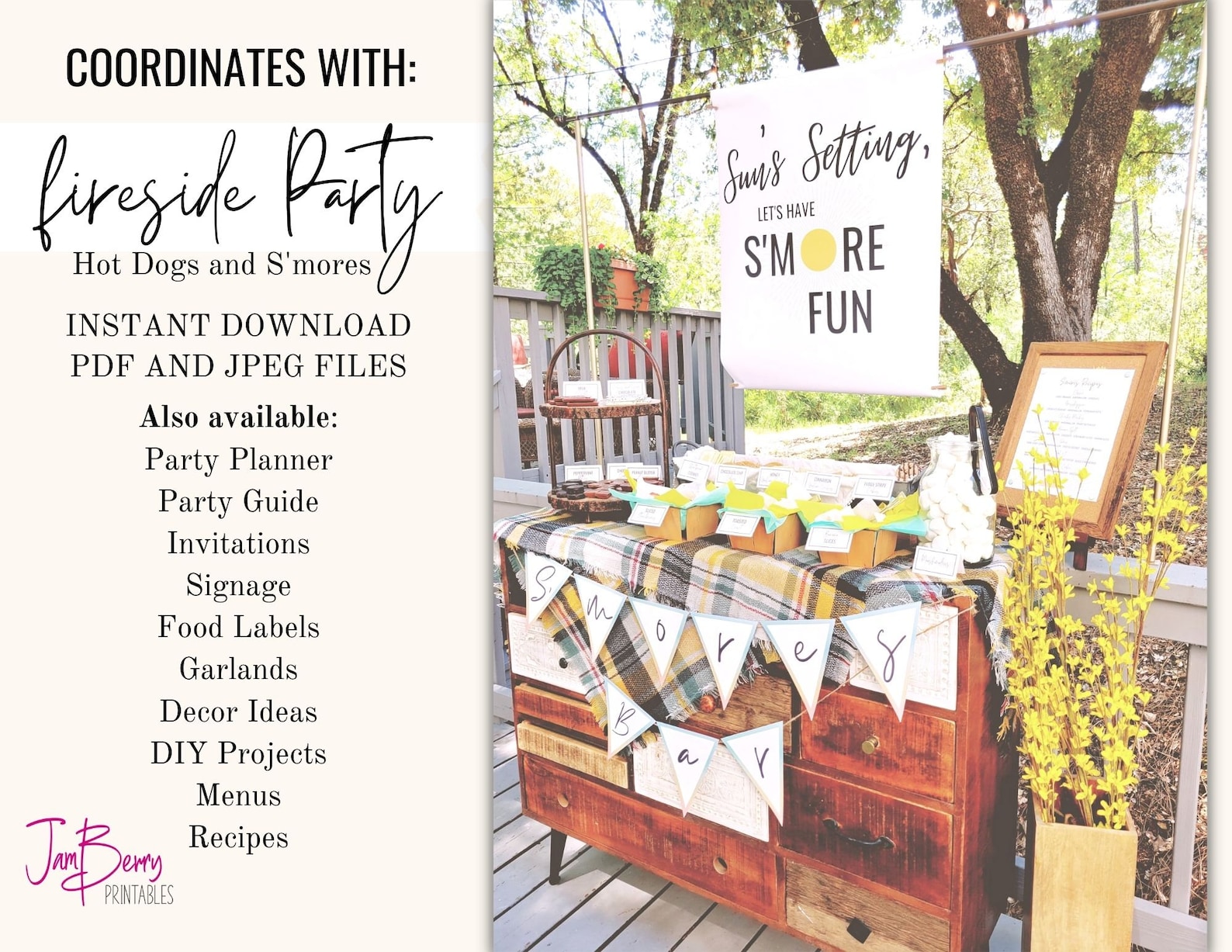 Hot Dog Bar Menu Sign, Fireside Party Sign, Buffet Menu, Hot Dog Sign ...