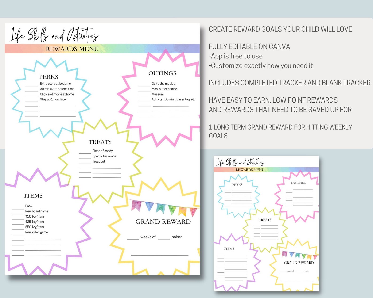 Kids Rewards Chart Full Bundle Routine Task Books ADHD ASD ODD ...