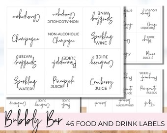 Mimosa Menu Bundle Printable, Bubbly Bar, Mimosa Bar, Printable Party ...
