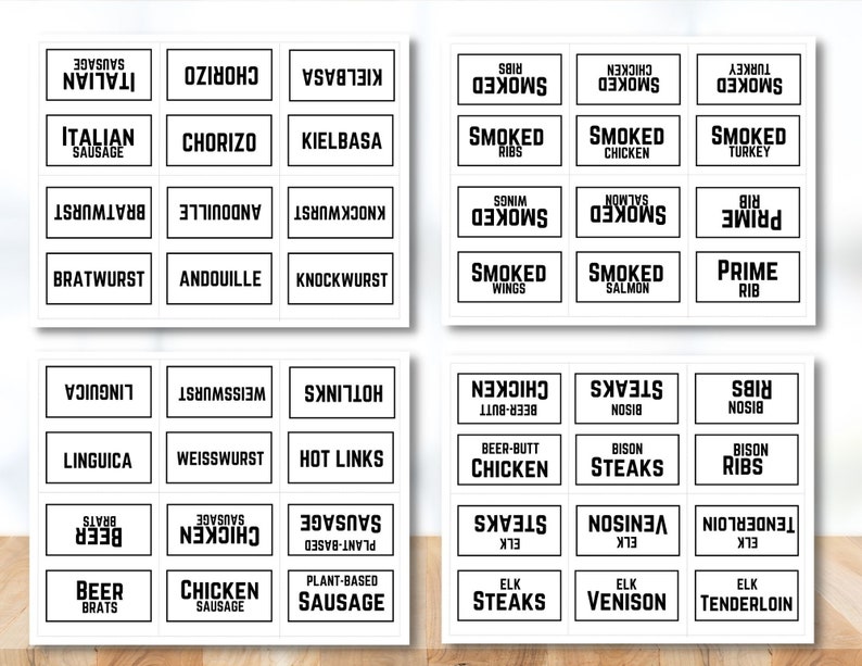 Barbeque Party Food Labels Food Labels Instant Download - Etsy