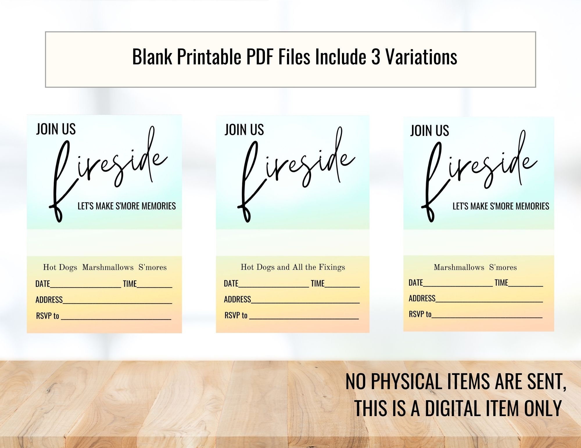 Fireside Party Invitation, Bonfire Invitation, Smores Party Invitation ...