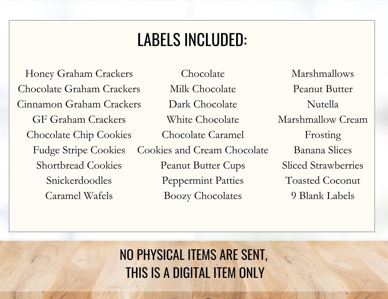 Smores Party Food Labels, S'mores Food Labels, S'more Bar Signs for ...