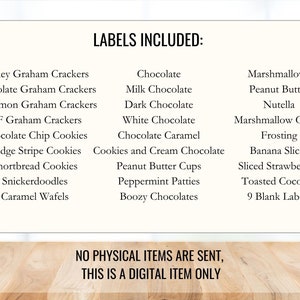Smores Party Food Labels, S'mores Food Labels, S'more Bar Signs for ...