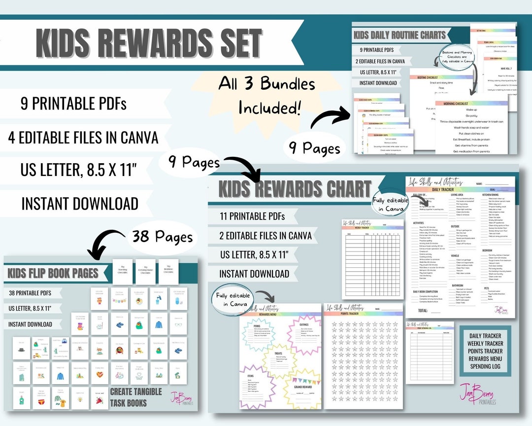 Kids Rewards Chart Full Bundle Routine Task Books ADHD ASD ODD - Etsy