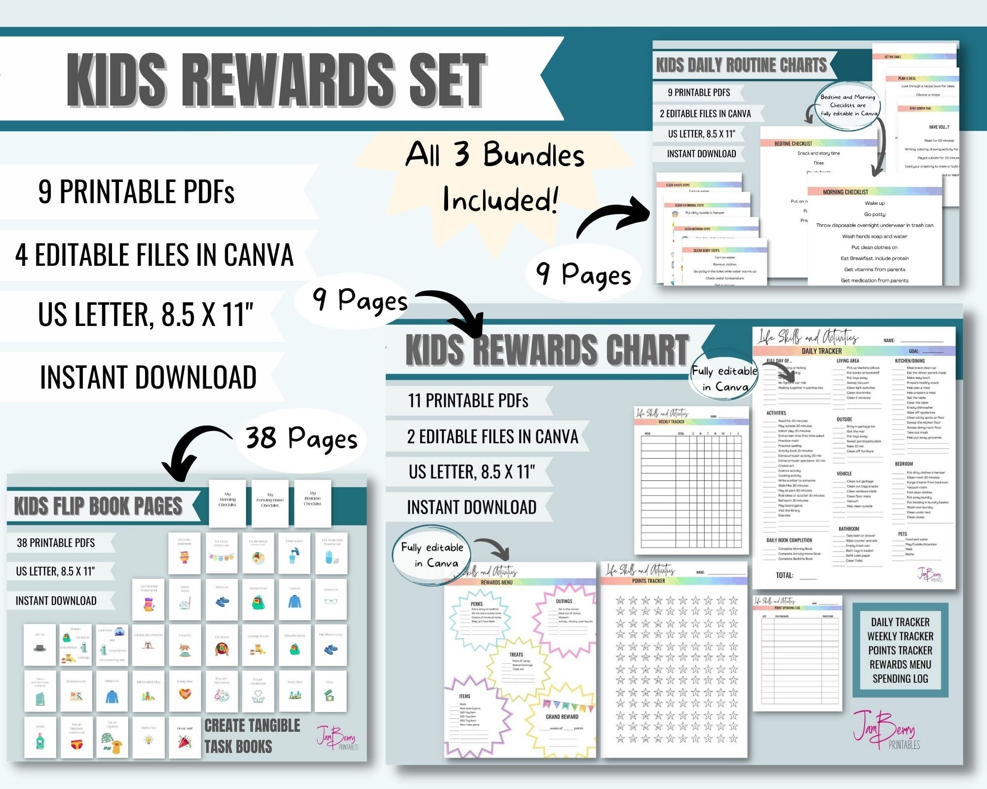 Kids Rewards Chart Full Bundle Routine Task Books ADHD ASD ODD - Etsy