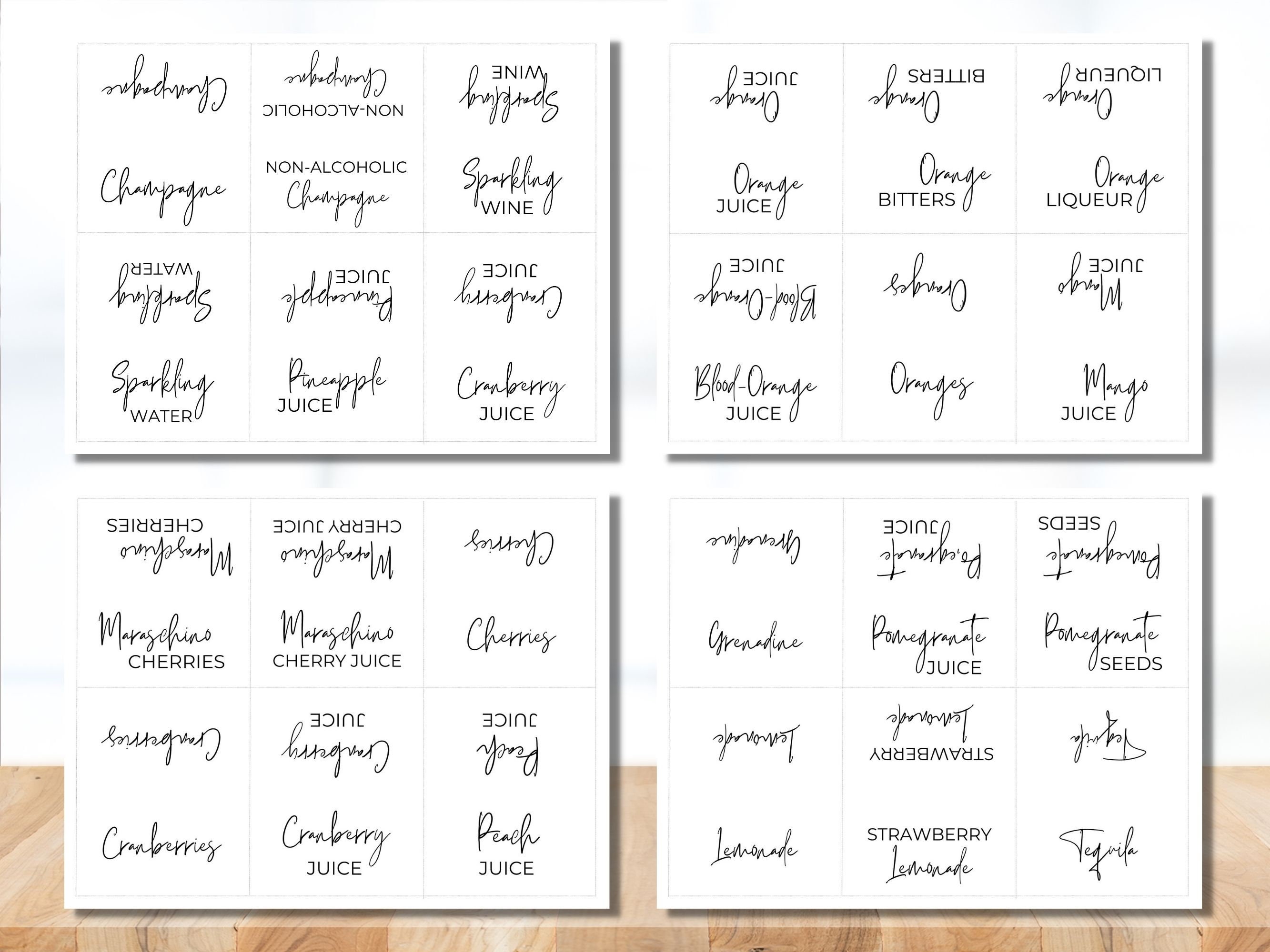 Mimosa Bar Food and Drink Labels, Printable, Bubbly Bar, Mimosa Bar ...