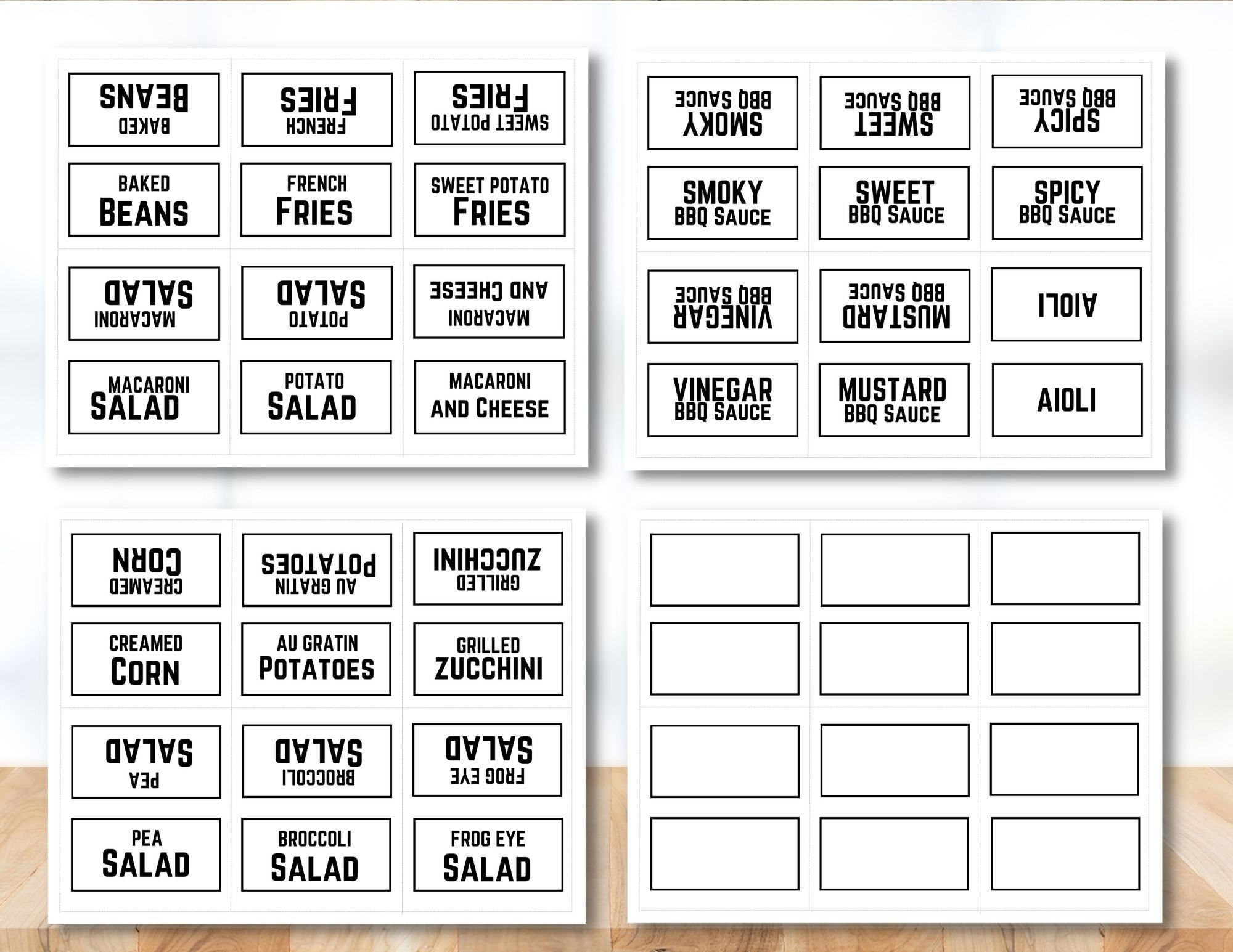 Barbeque Party Food Labels, Food Labels, Instant Download, Printable ...