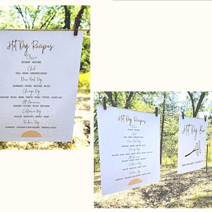 Hot Dog Bar Menu Sign Fireside Party Sign Buffet Menu Hot - Etsy