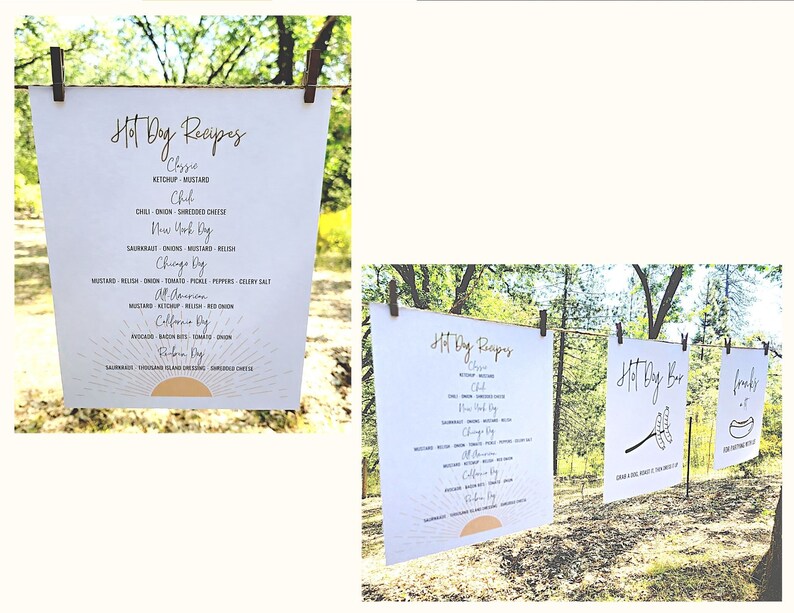 Hot Dog Bar Menu Sign Fireside Party Sign Buffet Menu Hot - Etsy