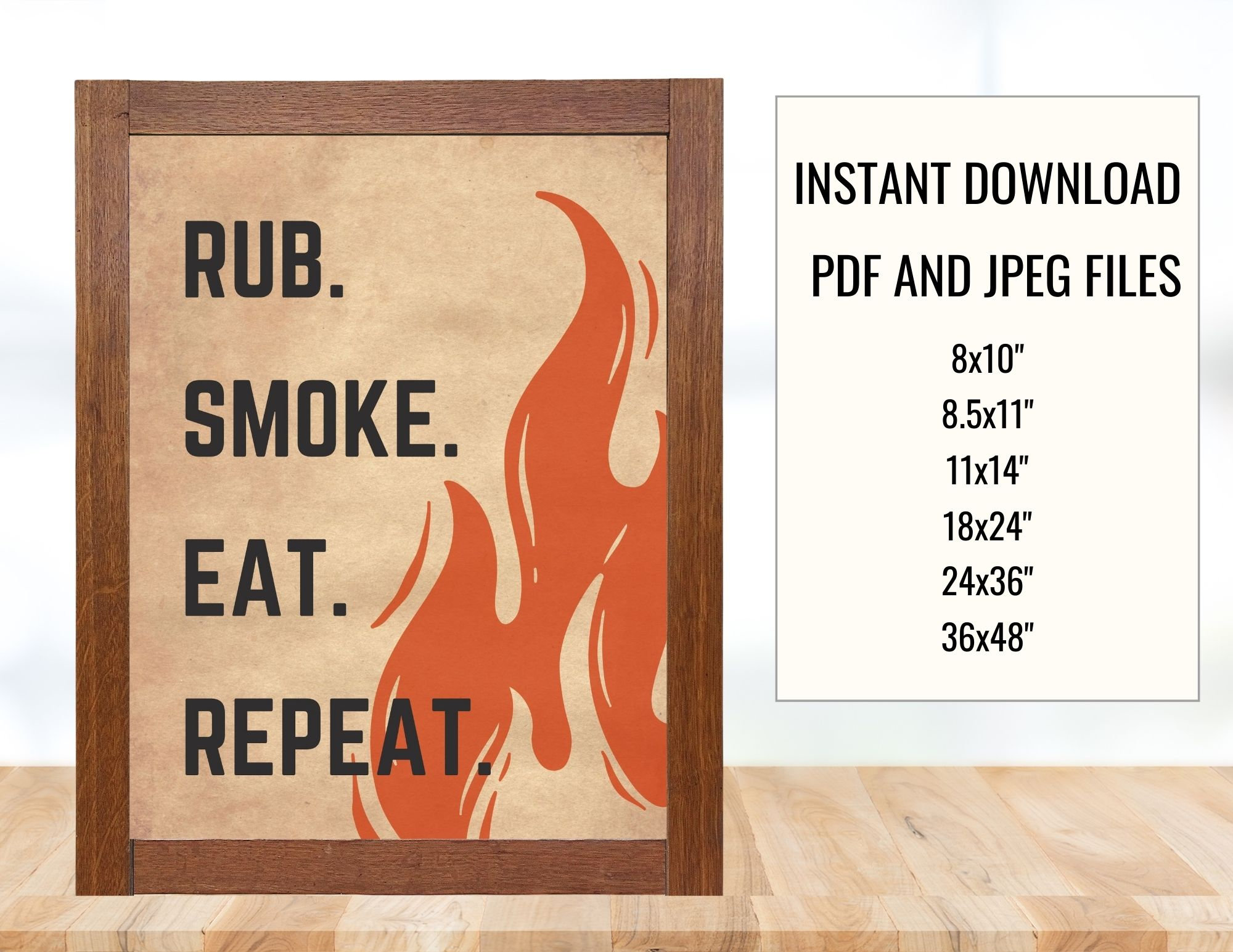 Barbeque Sign, BBQ Party Sign, Instant Download, Printable PDF and Jpeg ...