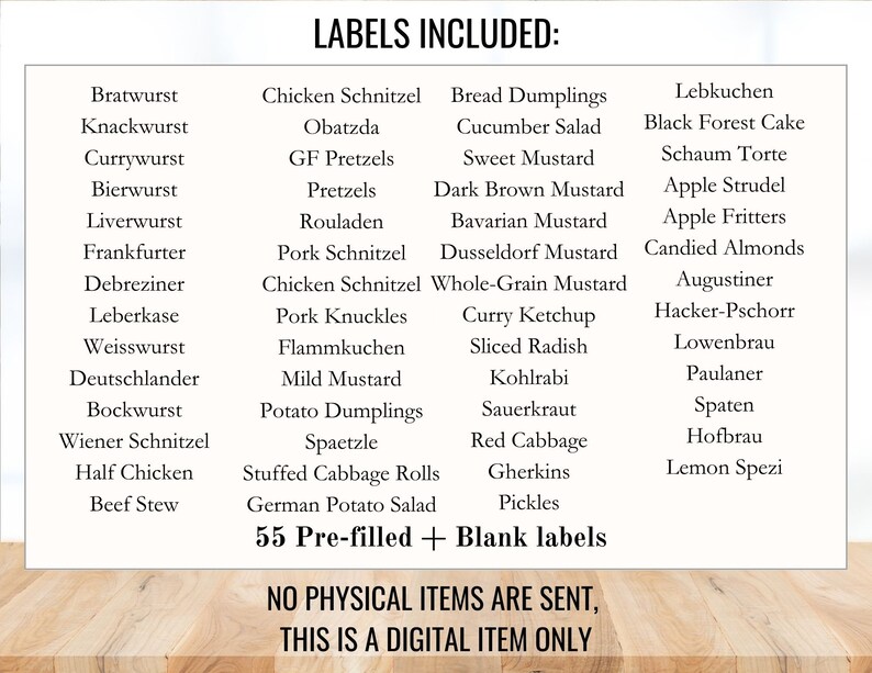 Oktoberfest Party Food Sign and Labels, Printable Party Decor, Instant ...