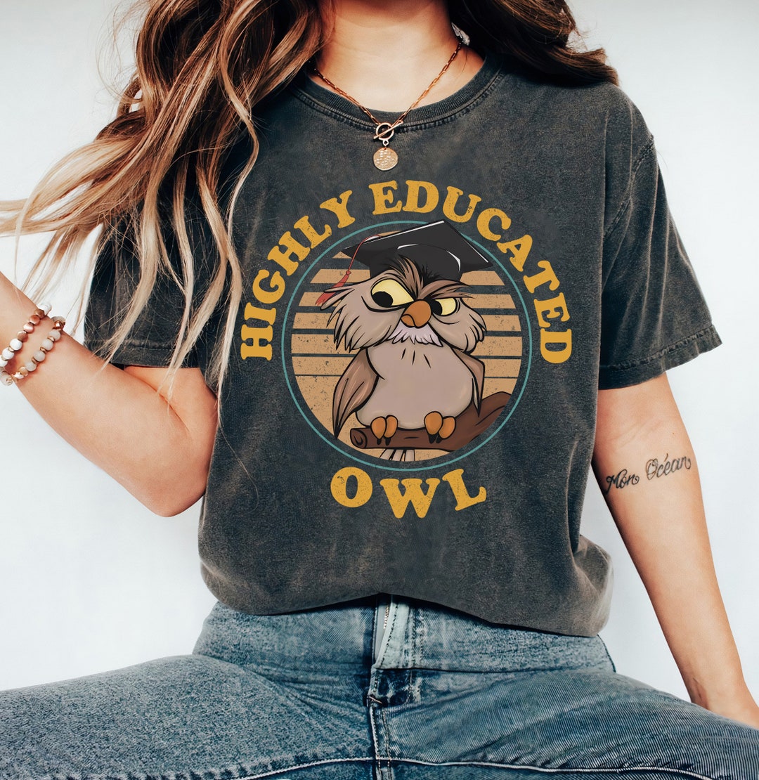 Retro Archimedes Highly Educated Owl Shirt, the Sword in the Stone Shirt, Disneyland Trip Family ...