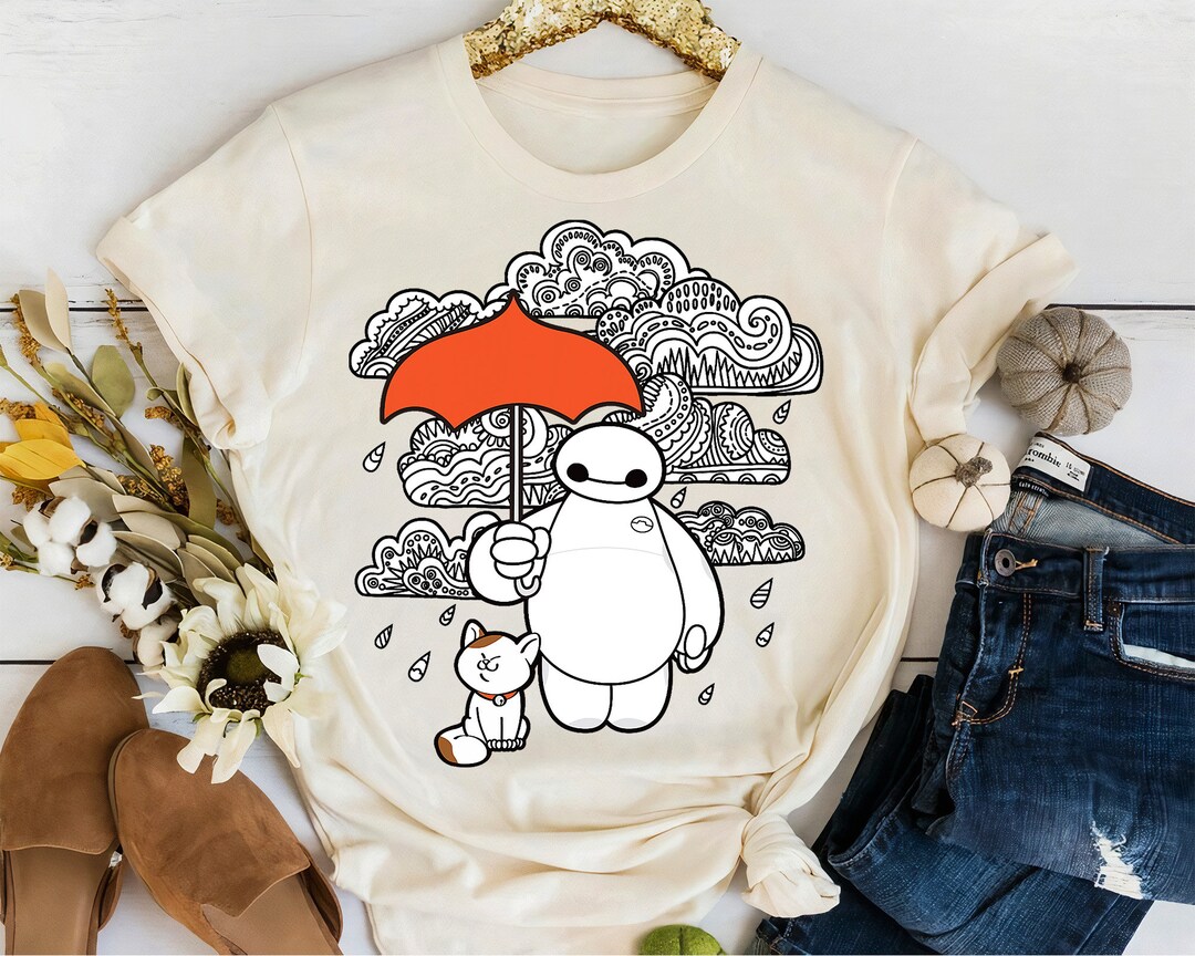 Disney Big Hero 6 Baymax Patterned Rain Clouds Portrait Shirt ...