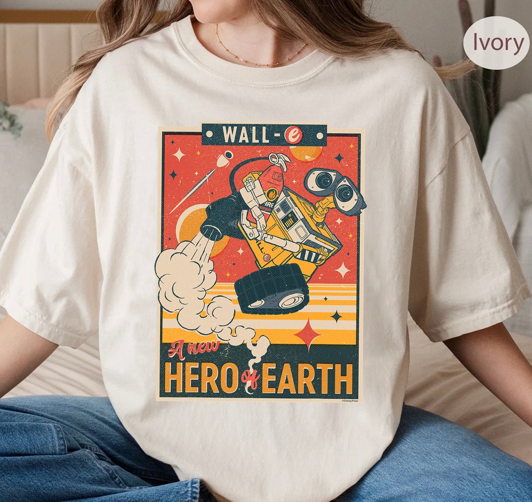 Disney and Pixars Wall-e A New Hero of Earth T-shirt, Cute Wall-e Shirt ...