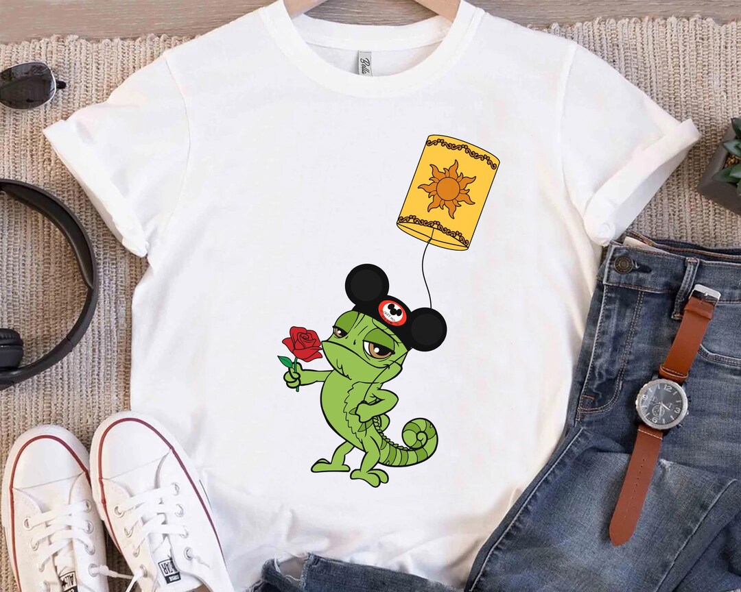Disney Tangled Pascal With Disney Hat and Rose Shirt, Tangled Rapunzel ...