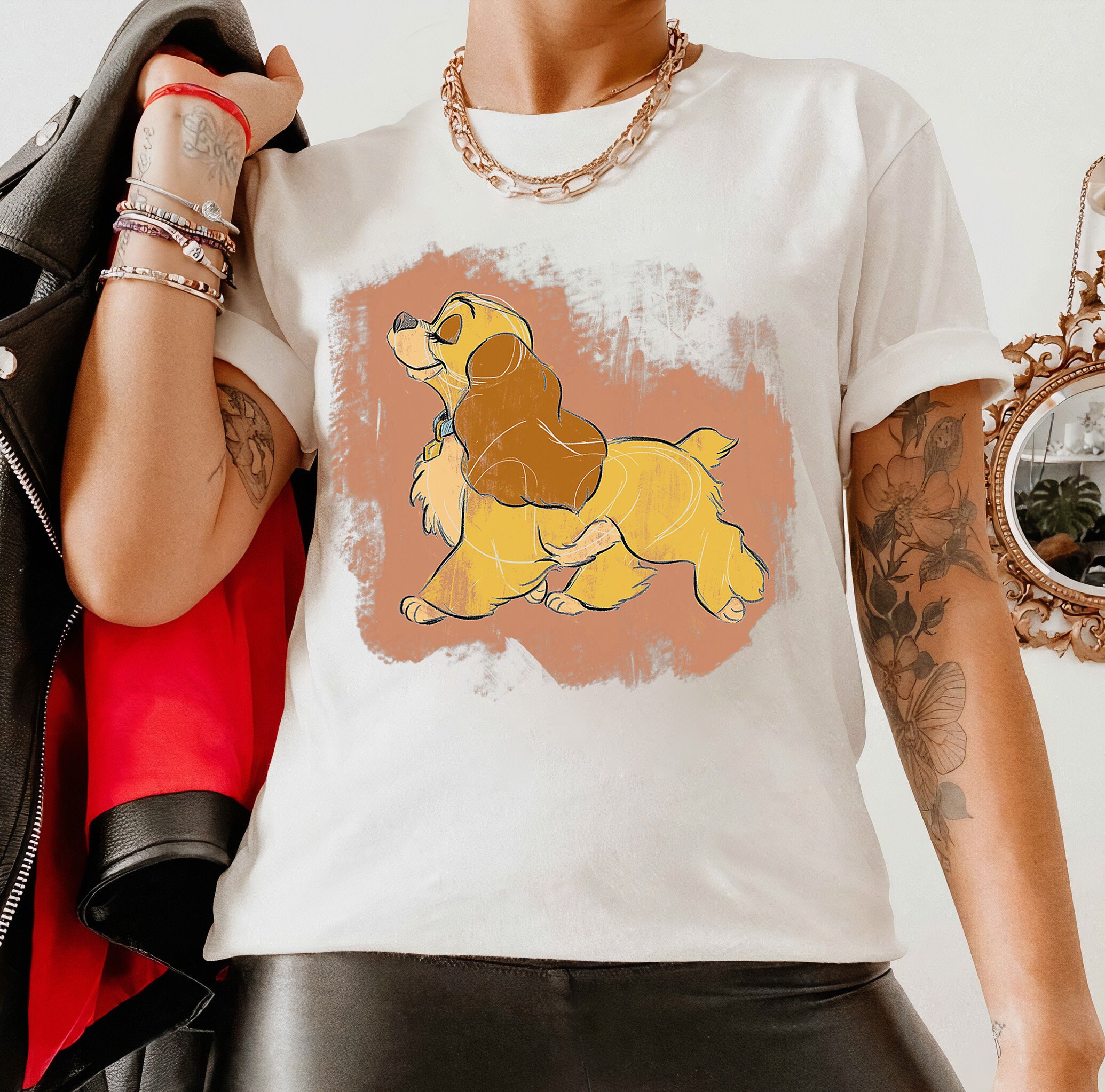 Disney Lady and the Tramp Lady Strut Sketch T-shirt Disney - Etsy