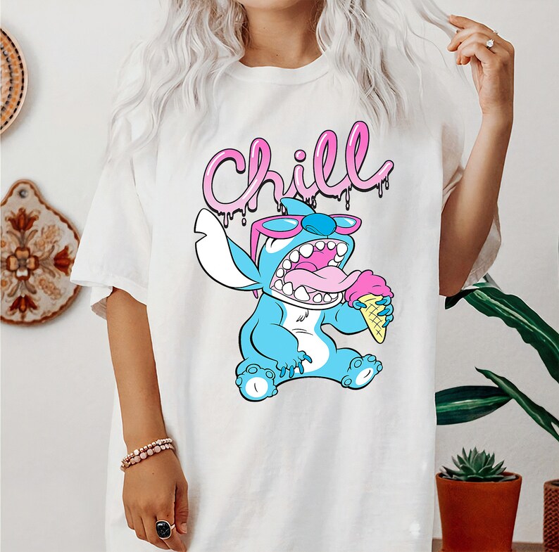 Disney Lilo and Stitch Neon Ice Cream Chill Drip T-shirt Cute - Etsy