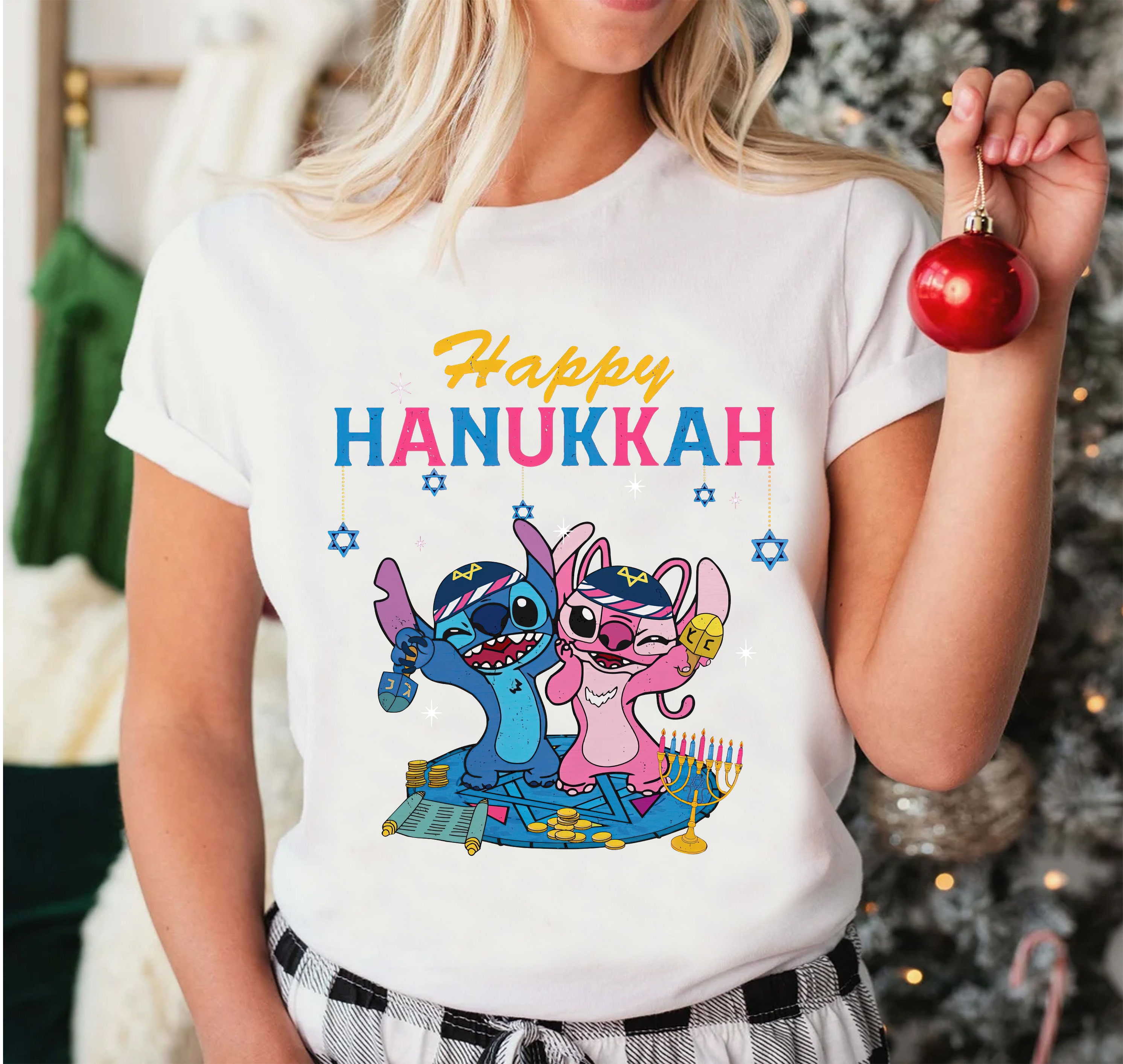 Disney Lilo and Stitch Anger Happy Hanukkah Shirt, Religious Sweat for ...