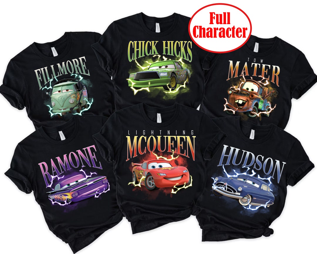 Disney Bootleg Cars Characters Lightning Mcqueen Tow Mater Hudson Shirt ...