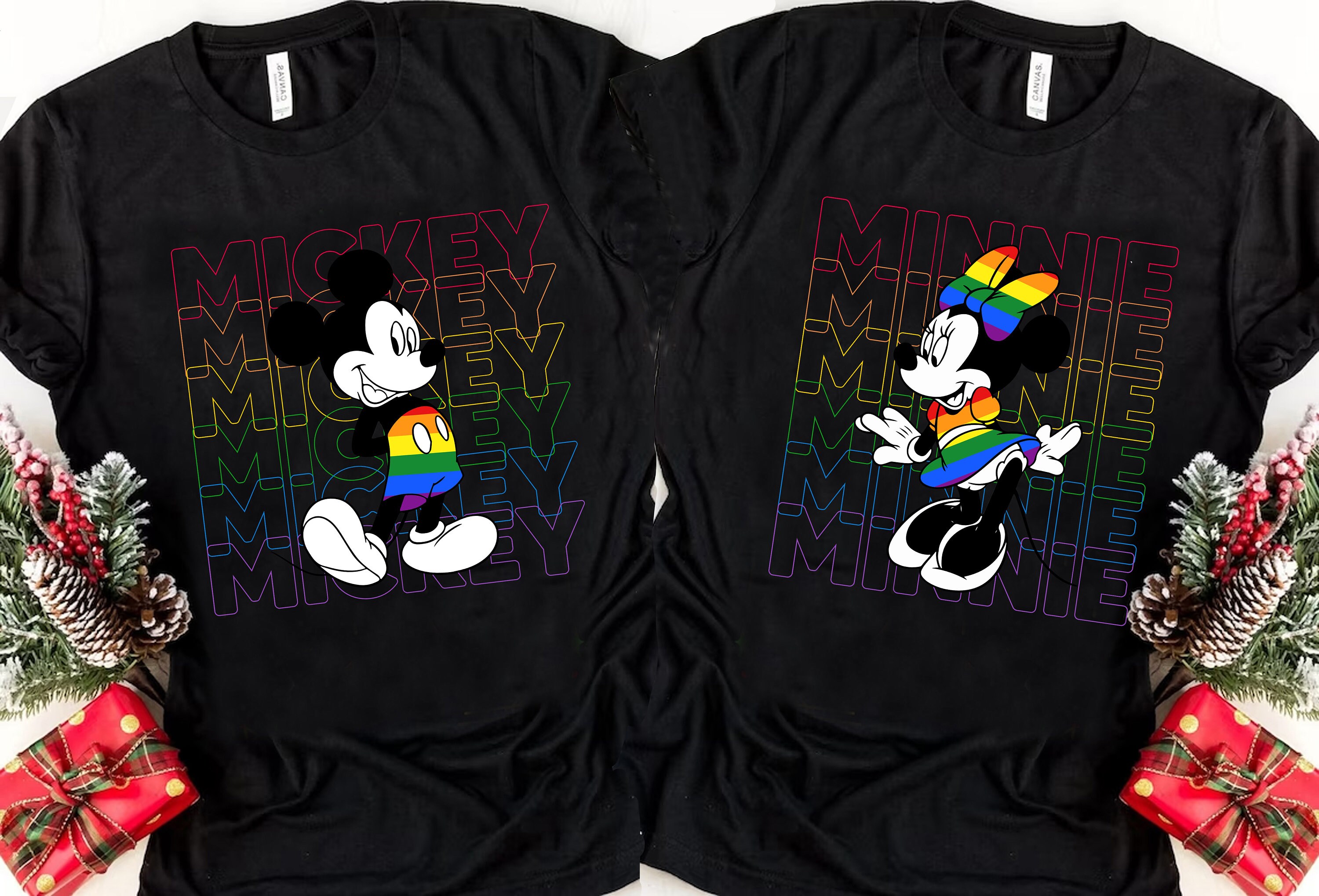 Disney Colorful Mickey and Minnie Mouse Shirt, Disney Pride Gay Lesbian ...