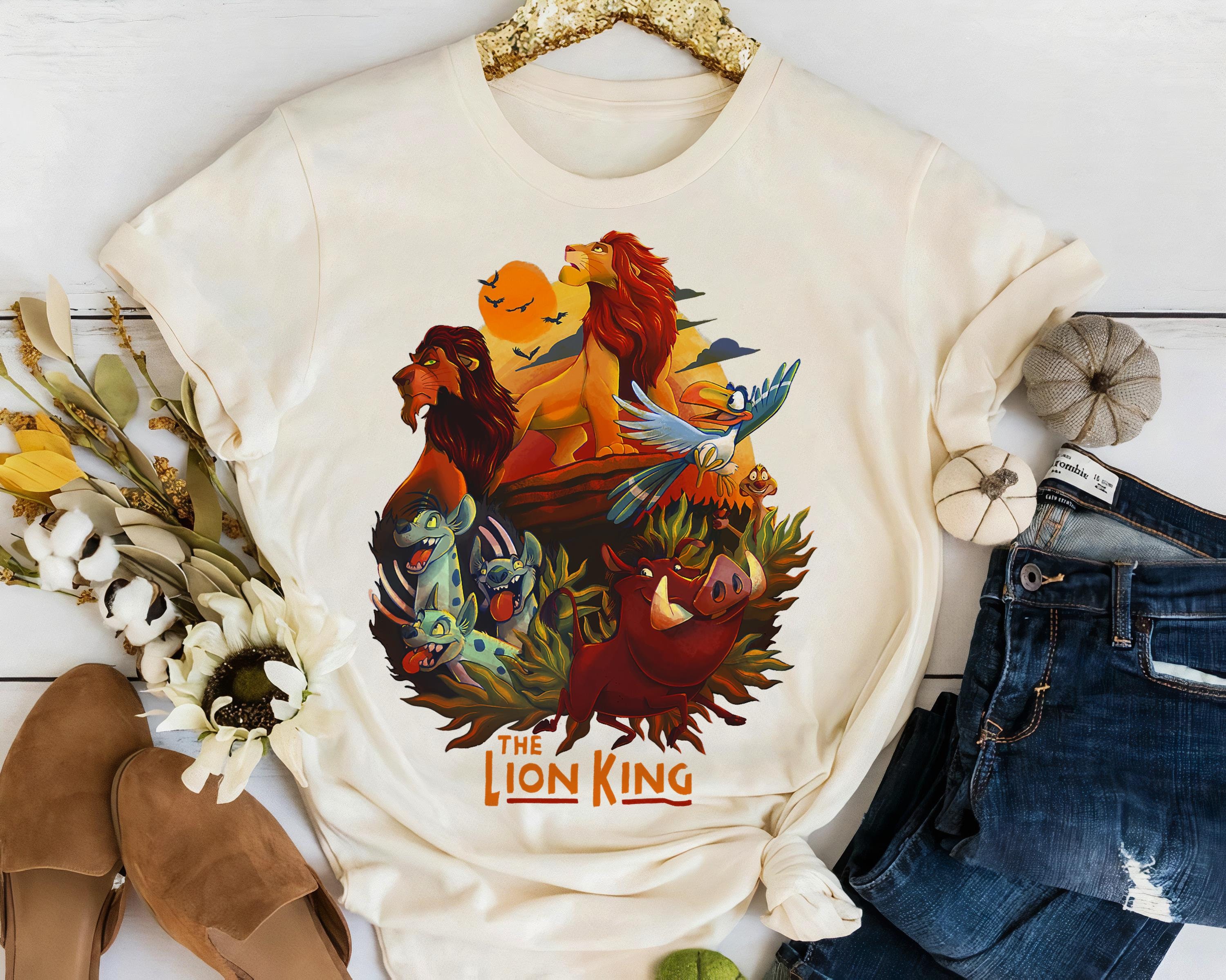 Disney Lion King Main Cast Poster Graphic T-shirt Mufasa Scar - Etsy