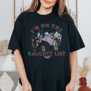 Disney Villains Christmas I'm on the Naughty List T-shirt, Cruelal ...
