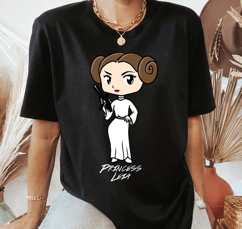 Star Wars Princess Leia Cute Cartoon Graphic T-shirt Star - Etsy