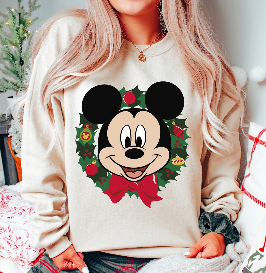 Disney Mickey Mouse Christmas Wreath Portrait Shirt, Mickey and Friends ...