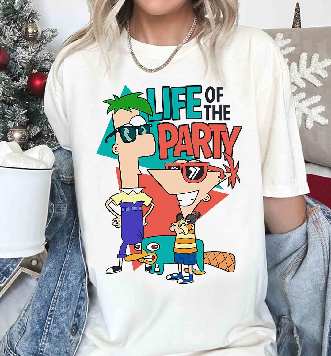 Disney Phineas and Ferb Life of the Party Cool Group Shot Shirt ...