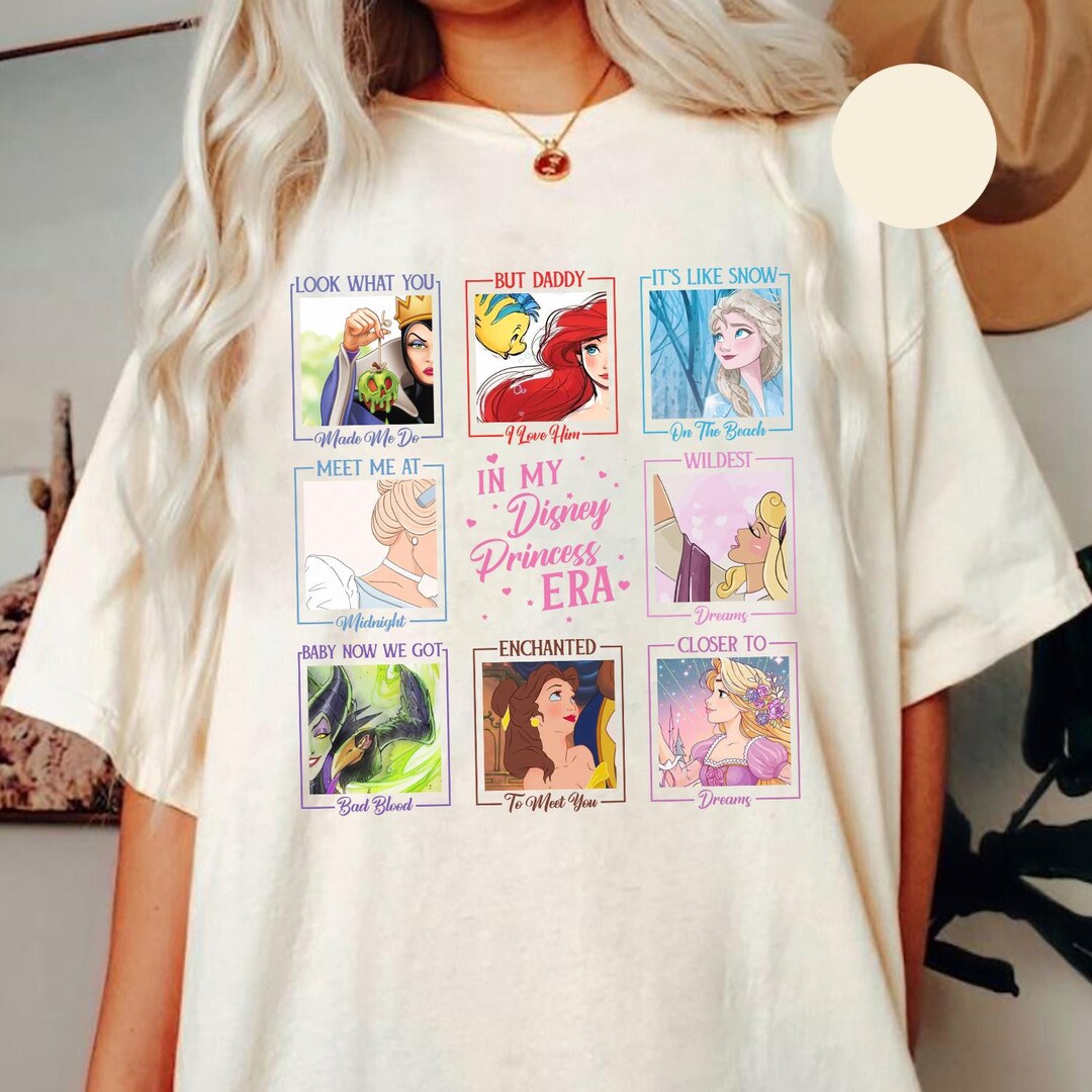Disney in My Princess Era Song Lyrics Shirt, Disney Princess Ariel Snow ...