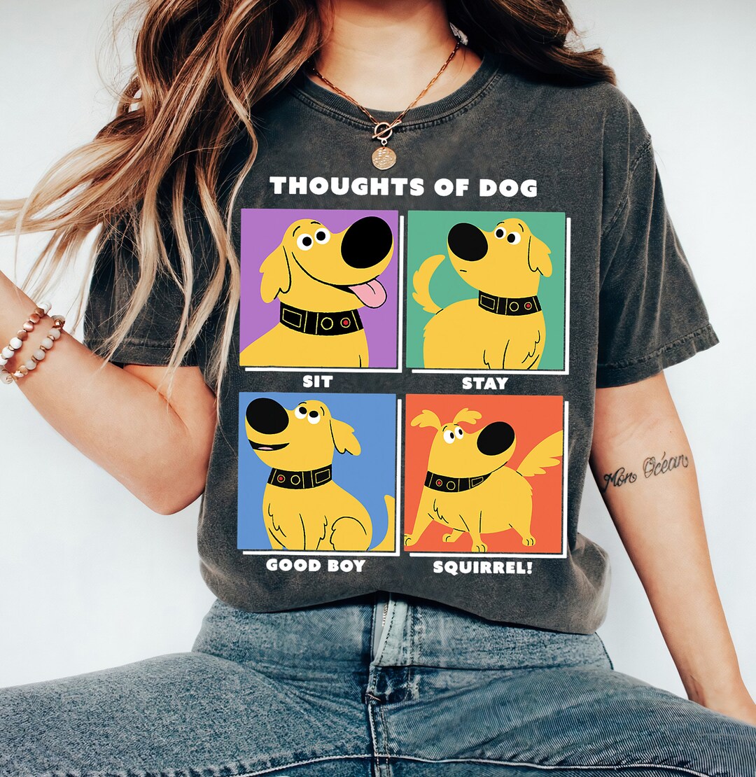 Disney Pixar up Dug Thoughts of Dog Expressions Box up T-shirt, up ...