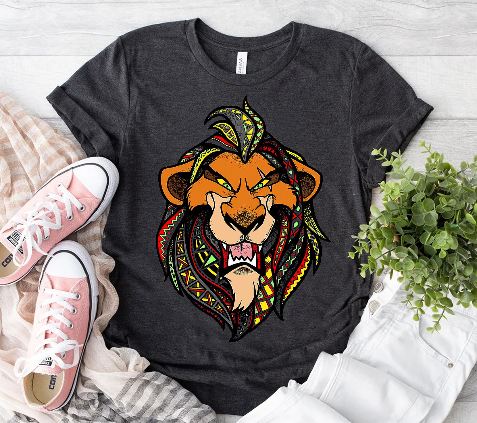Disney Lion King Scar Pattern Fill Head Shot Portrait Shirt - Etsy