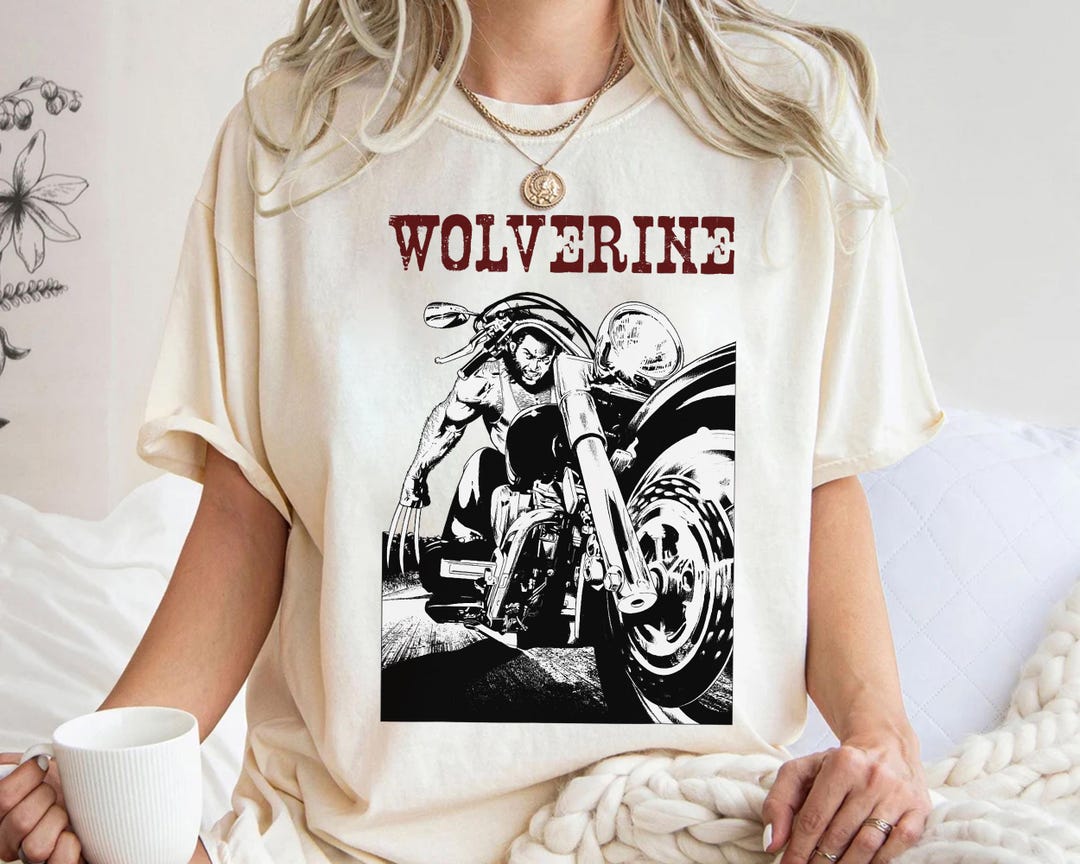 Marvel X-men Wolverine Young Biker Logan Motorcycle T-shirt, Disneyland ...