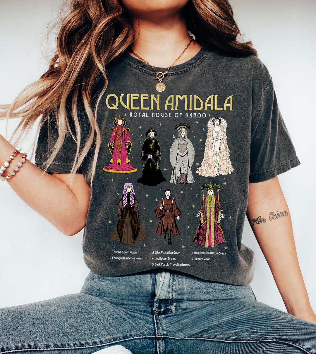 Star Wars Queen Amidala Gowns Textbook Poster Shirt, Vintage Galaxy's ...