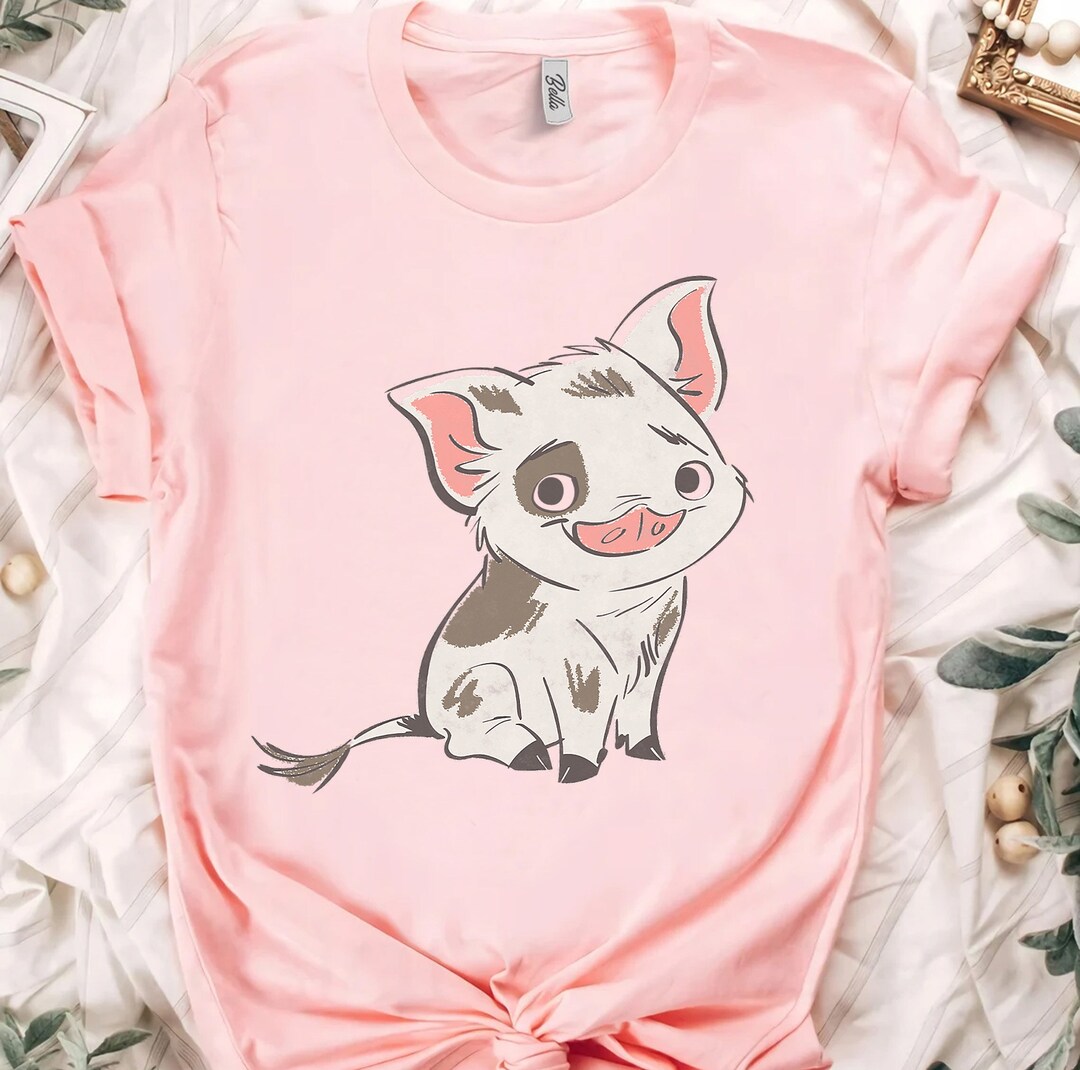 Disney Moana Pua Drawn Smile Graphic T-shirt, Cute Pua Portrait Shirt ...