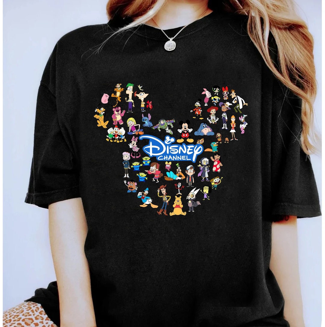 Disney Full Characters Shirt, Disney Channel Mickey Head Shirt, Mickey ...