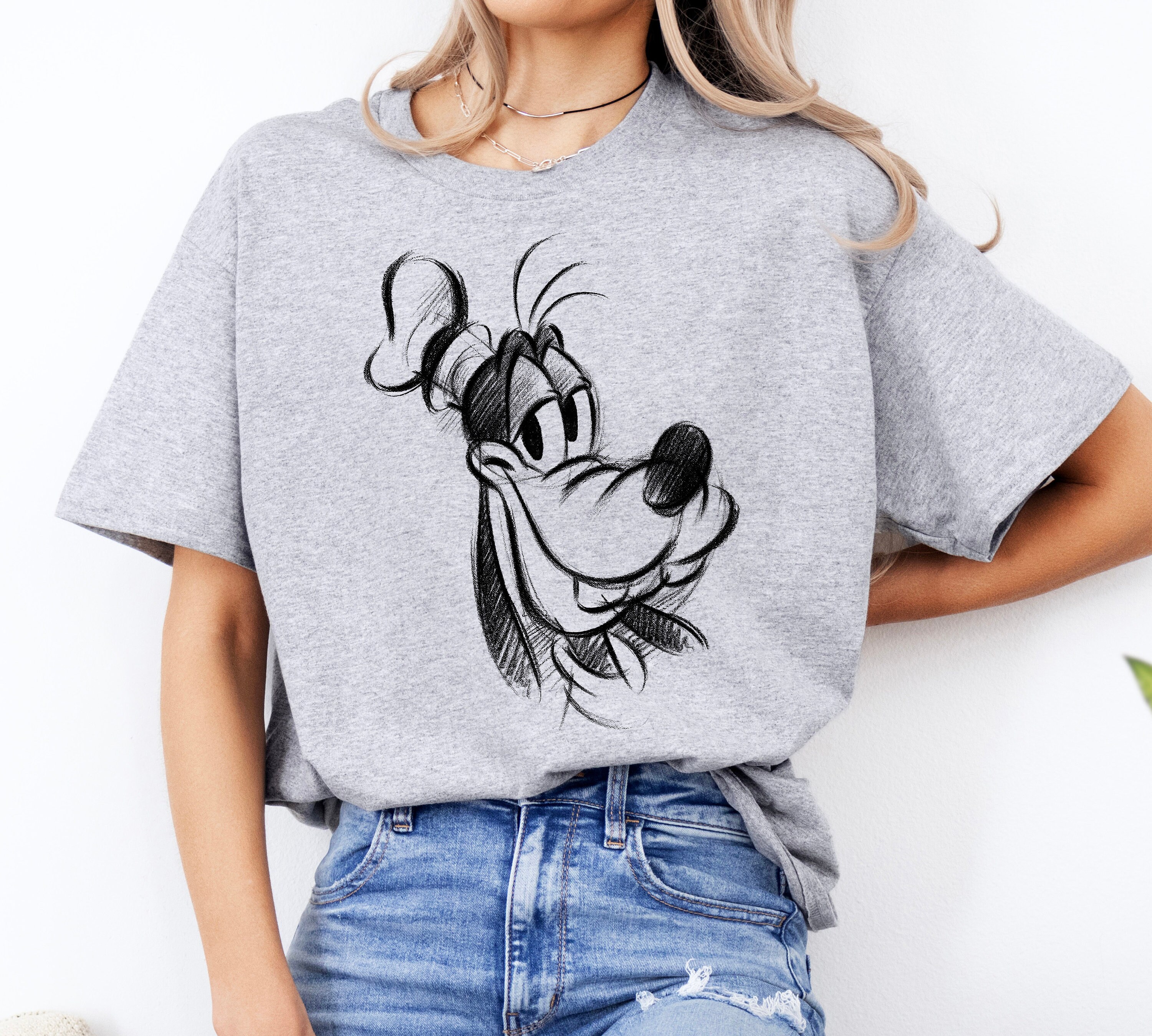 Disney A Goofy Movie Goofy Sketch Portrait T-shirt, Disney Goofy Shirt ...